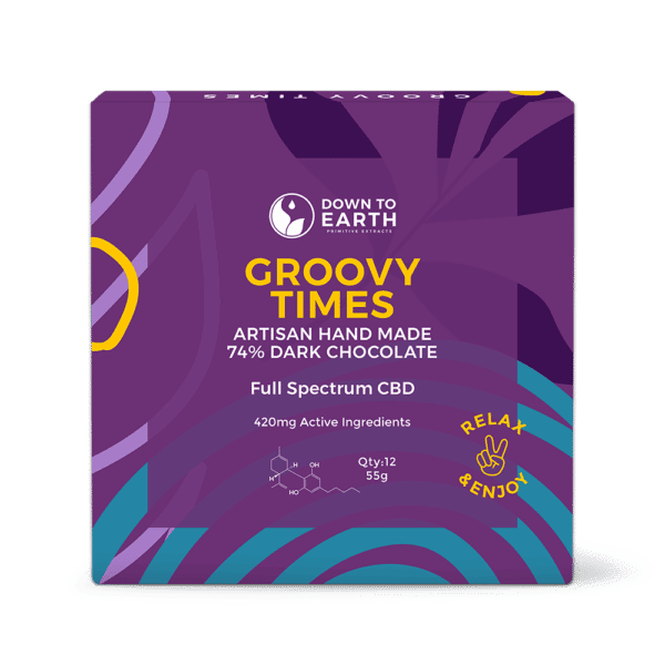 Groovy Times | Artisan 74% Dark Chocolate with 35mg Full Spectrum CBD