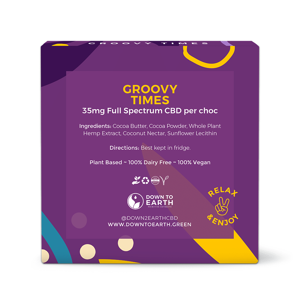 Groovy Times | Artisan 74% Dark Chocolate with 35mg Full Spectrum CBD